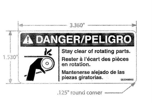 DECAL-DANGER-BELT ROTATING - 05236900 – Equipements ESF