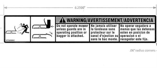 DECAL, WARNING - 07742300 – Equipements ESF
