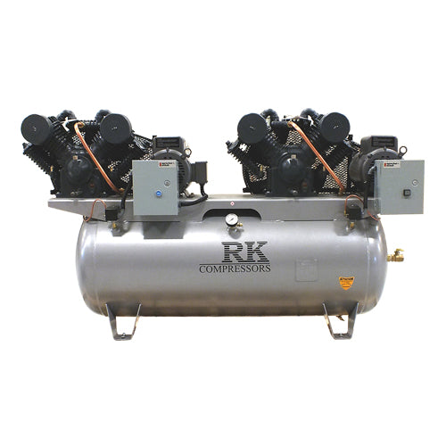 RK COMPRESSOR DUPLEX 5HP 120 GALLONS HORIZONTAL 230 VOLT 1 PHASE ...